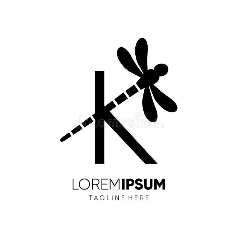 Letter K Dragonfly Logo Design Vector Icon Graphic Symbol Illustration ...
