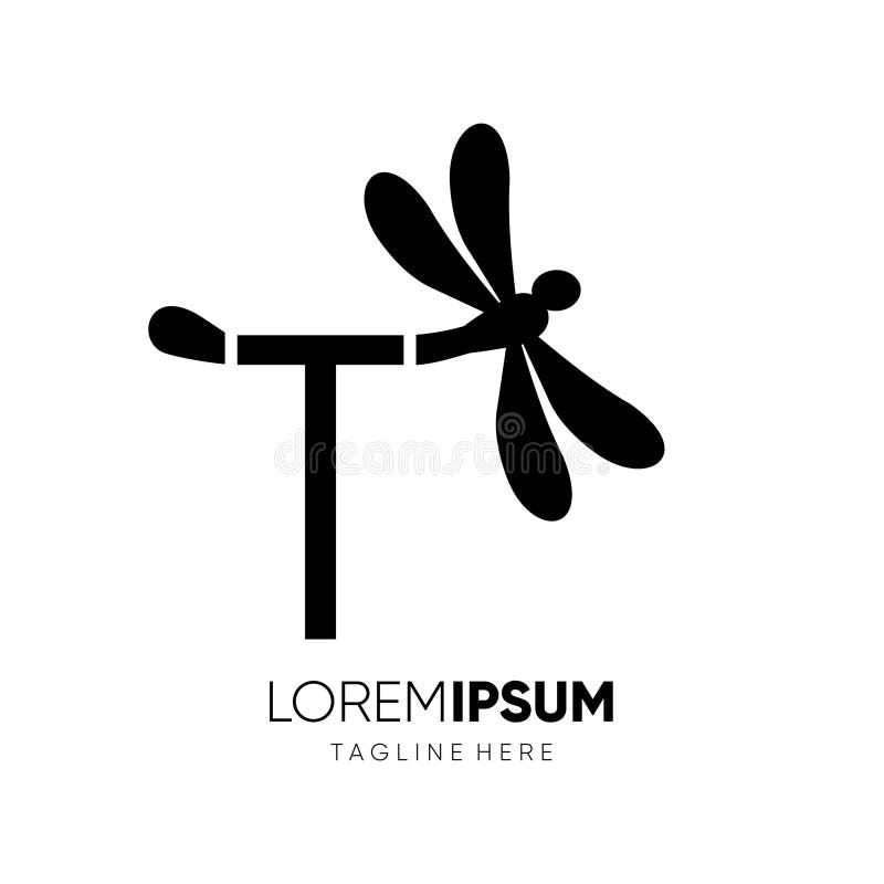 Letter T Dragonfly Logo Design Vector Icon Graphic Symbol Illustration ...