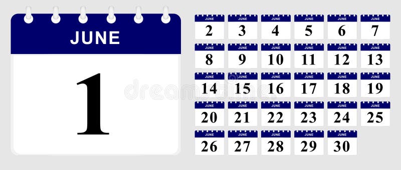 Days calendar of June stock photo. Image of presentation - 332871916