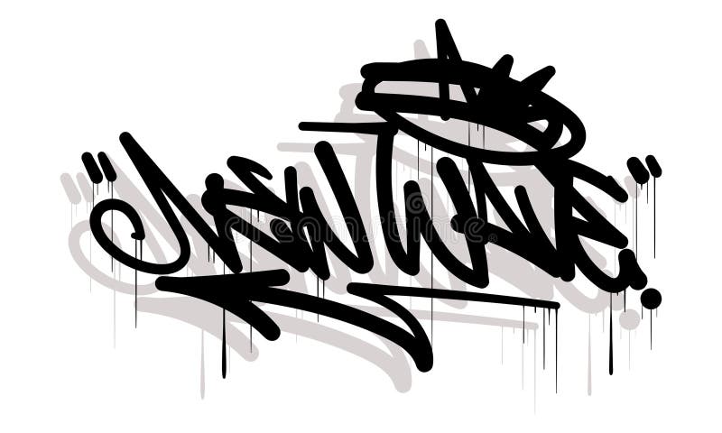 NEW WAVE Graffiti Tag Style Design Stock Vector - Illustration of logo ...