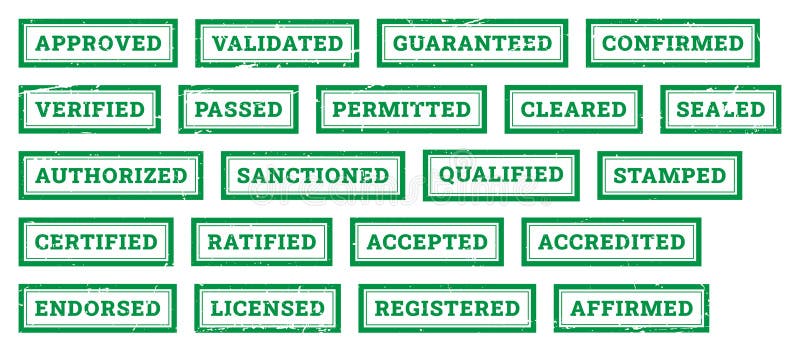 Green Approved Stamp Design Element Stock Vector - Illustration of ...