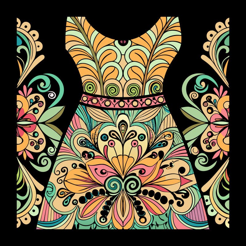 Vector Fashion Illustration: Christmas Party Dress, Festive Snowflake ...