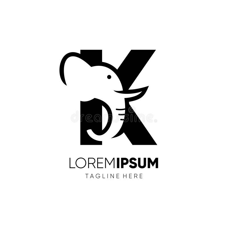 Letter K Elephant Logo Design Vector Icon Graphic Emblem Illustration ...