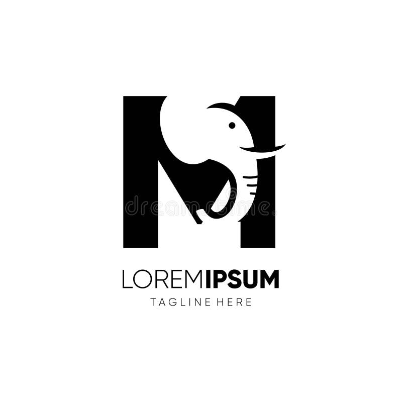 Letter M Elephant Logo Design Vector Icon Graphic Emblem Illustration ...