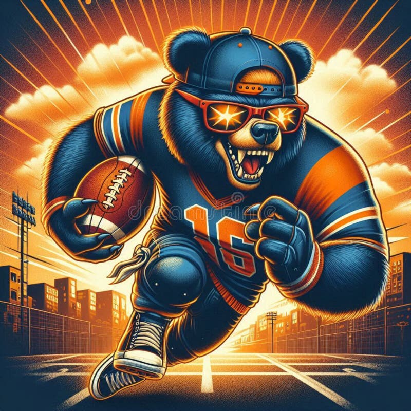 Navy Colored Bear Character T-shirt Design Wearing a Uniform and ...