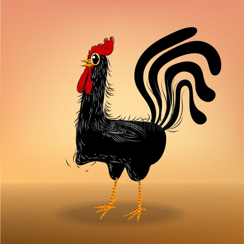 Rooster Chicken Hand Drawing Vintage Vector Character. Stock Vector ...