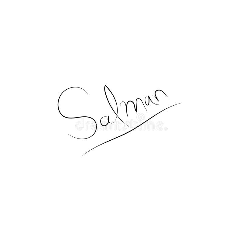 Hand Written Salman Name Vector. Salman Name Signature Stock ...
