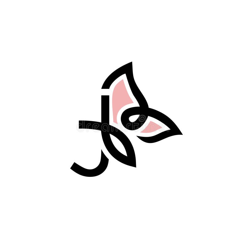 Letter J Initial Butterfly Logo Design Vector Icon Graphic Symbol ...
