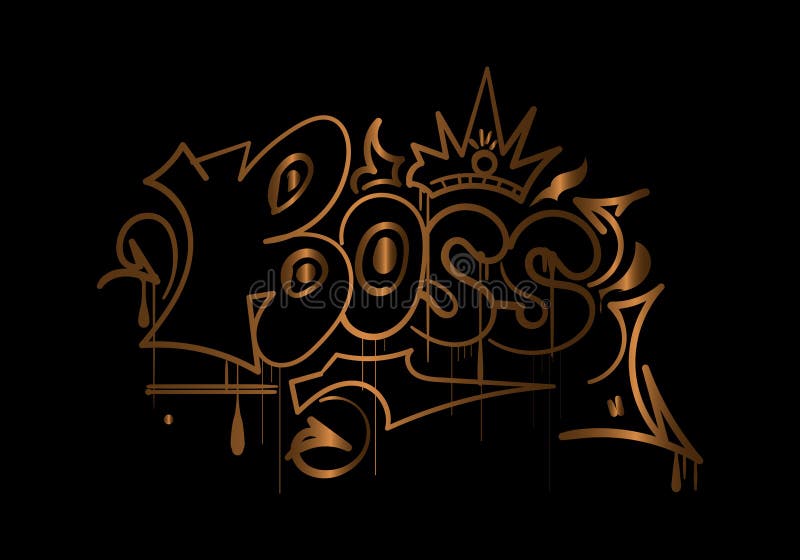 BOSS Hand Lettering Style Design Stock Illustration - Illustration of ...