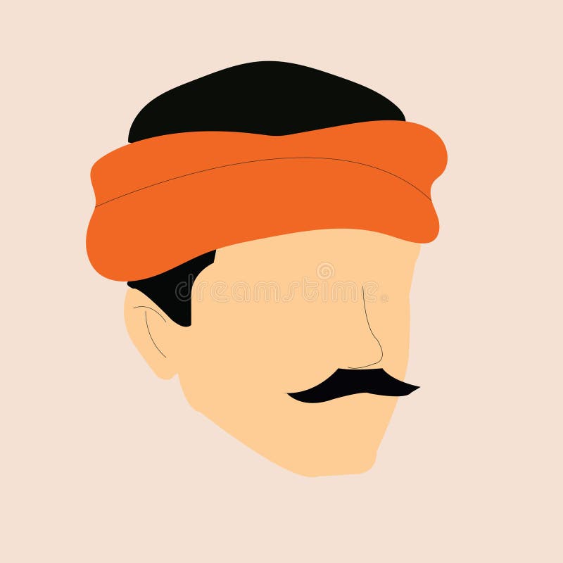 Cartoon Indian Man Face Illustration for 2d Animation Stock ...