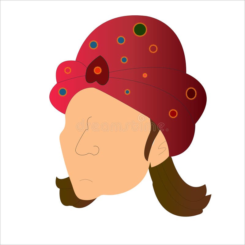 Cartoon Indian King Face Illustration 2d Cartoons or Animation Stock ...