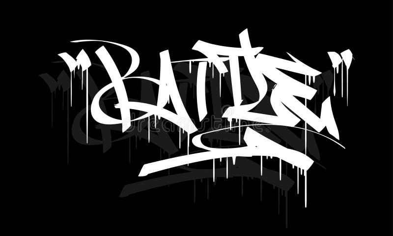 BATTLE Graffiti Tag Style Design Stock Vector - Illustration of ...