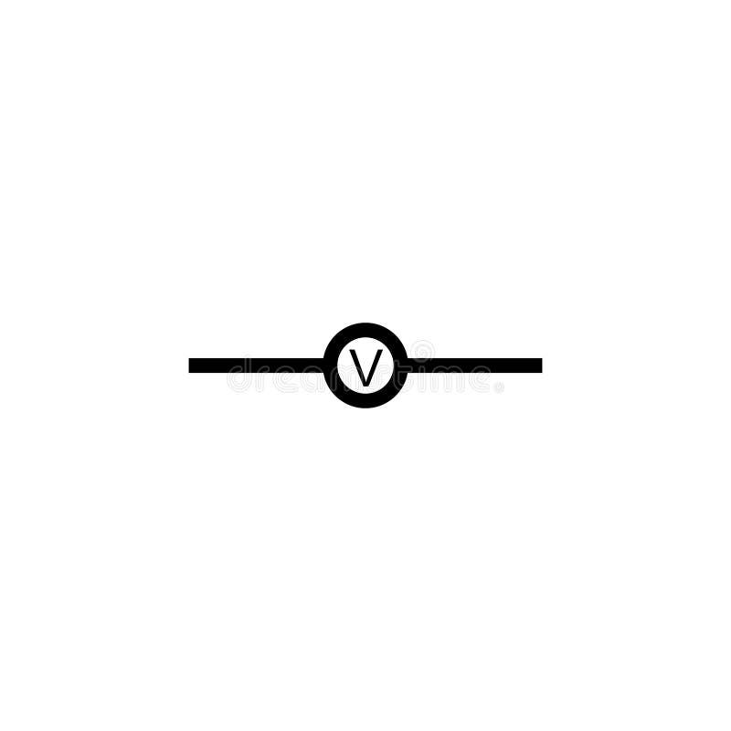 Voltmeter Symbol. Voltmeter Electric Circuit Symbol, Voltmeter Sign ...