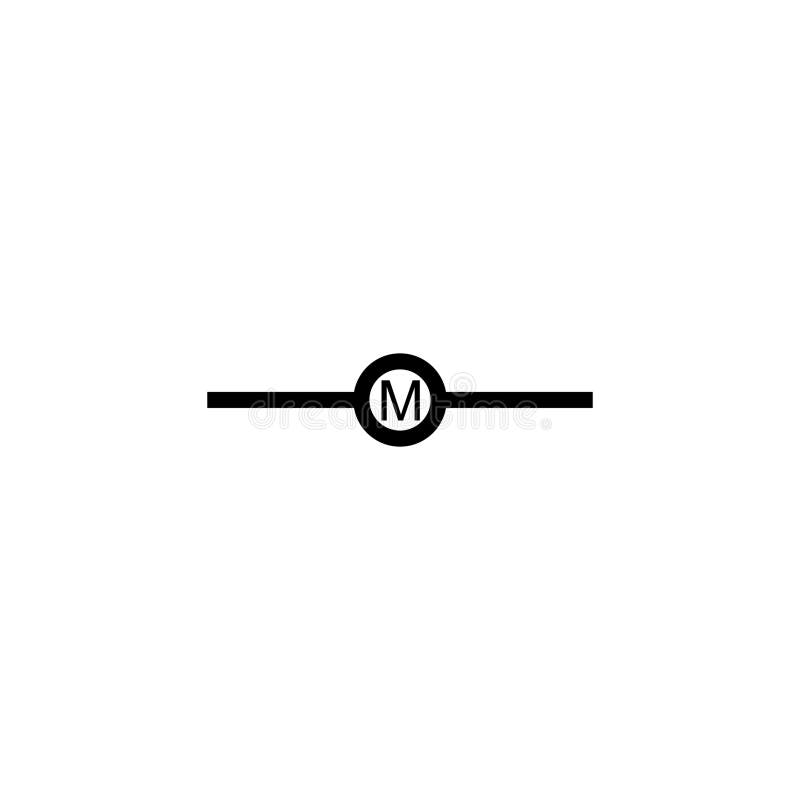 Motor Electric Circuit Symbol Vector. Motor Sign Stock Illustration ...