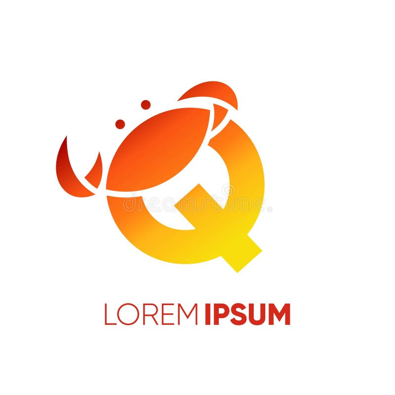 Letter Q Crab Logo Design Vector Icon Graphic Emblem Symbol ...