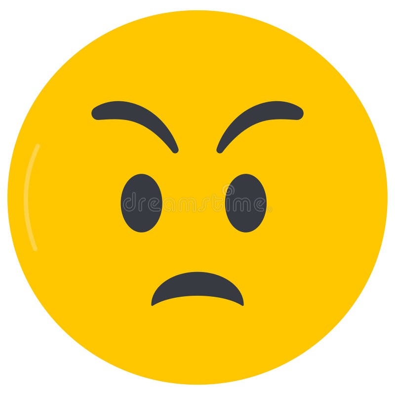 Mad Face Emoji Illustration - Grumpy Emoji Stock Vector - Illustration ...