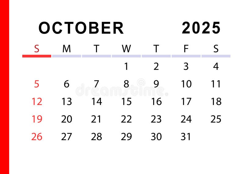 October 2025 stock vector. Illustration of desk, circle - 340628177