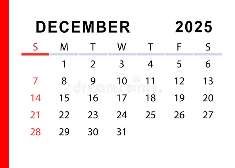 December 2025 stock vector. Illustration of screenshot - 340628649