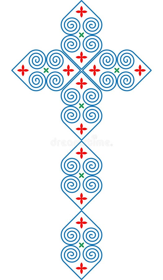 The Cross is Designed in the Traditional Hmong Pattern, Placed Together ...