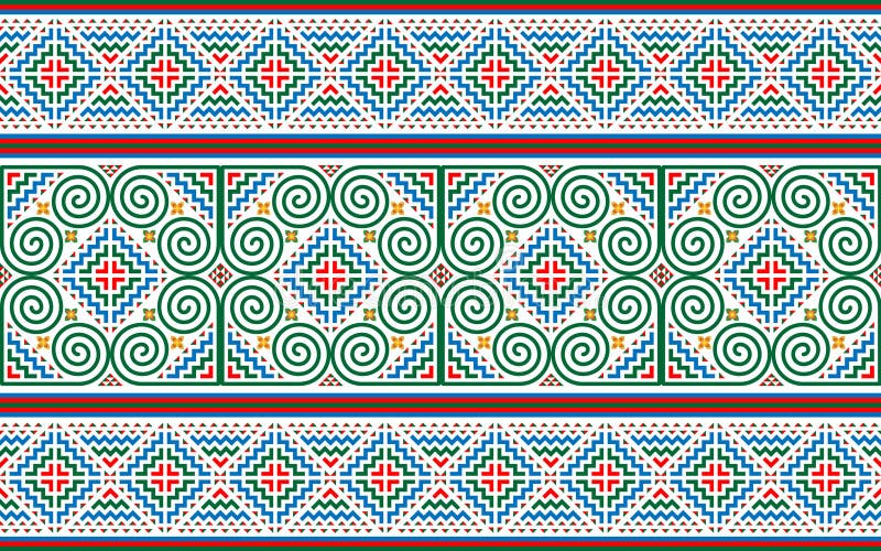 Green-red Hmong Ethnic Pattern Imitating Hmong Embroidery, Which is a ...