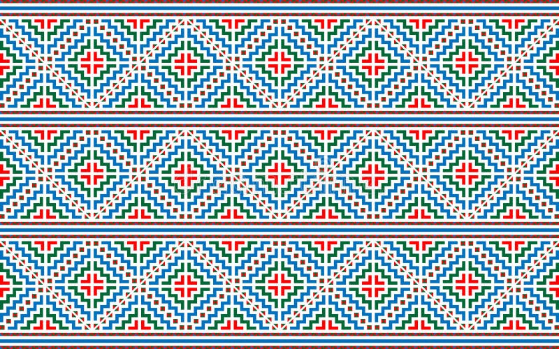 Green-red Hmong Ethnic Pattern Imitating Hmong Embroidery, Which is a ...