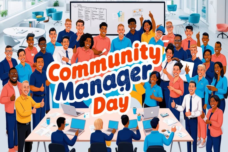 Community Manager Day Celebration Poster Stock Illustration ...
