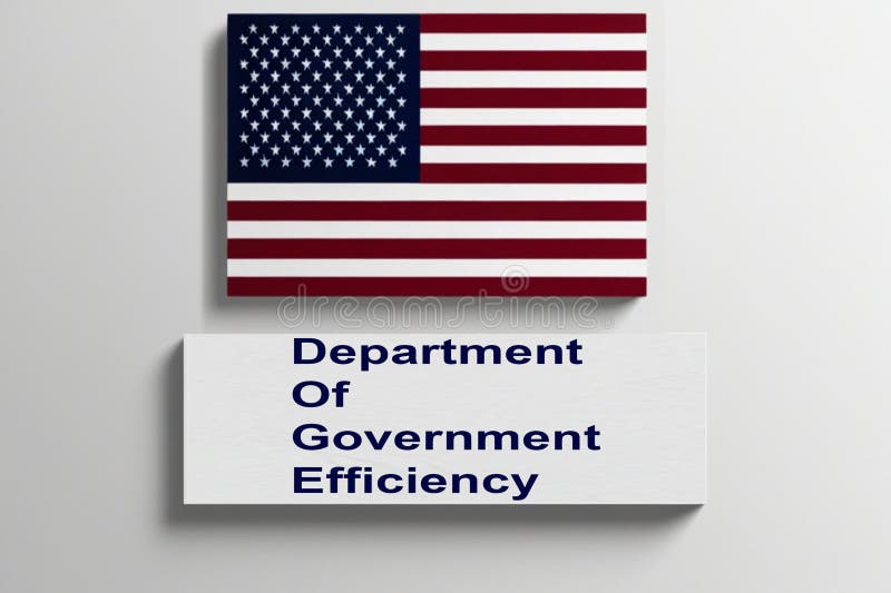 American Flag Poster with the Words Department of Government Efficiency ...