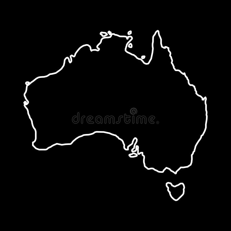 Australia map line stock vector. Illustration of logo - 343407633