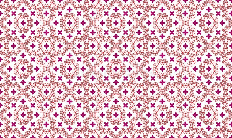 Hmong Snail Pattern, Seamless Vector Floral Pattern on White Background ...