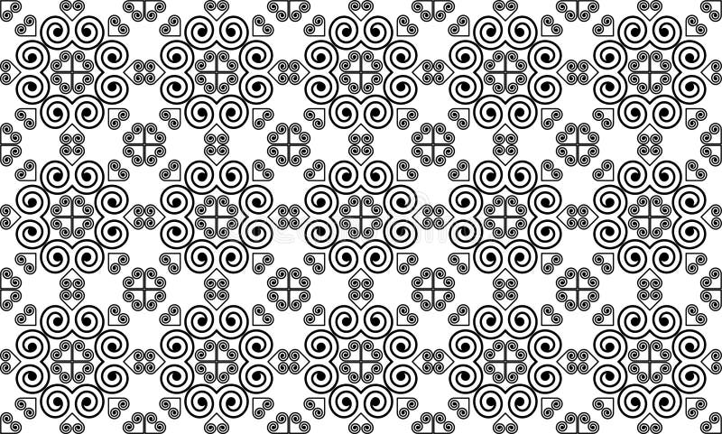 Black and White Hmong Ethnic Patterns Imitating Hmong Embroidery, Which ...