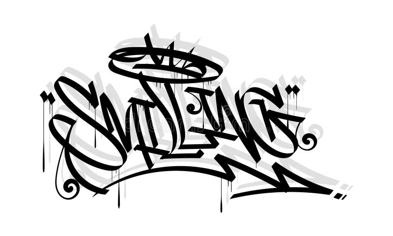 SMILLING Graffiti Tag Style Design Stock Vector - Illustration of ...