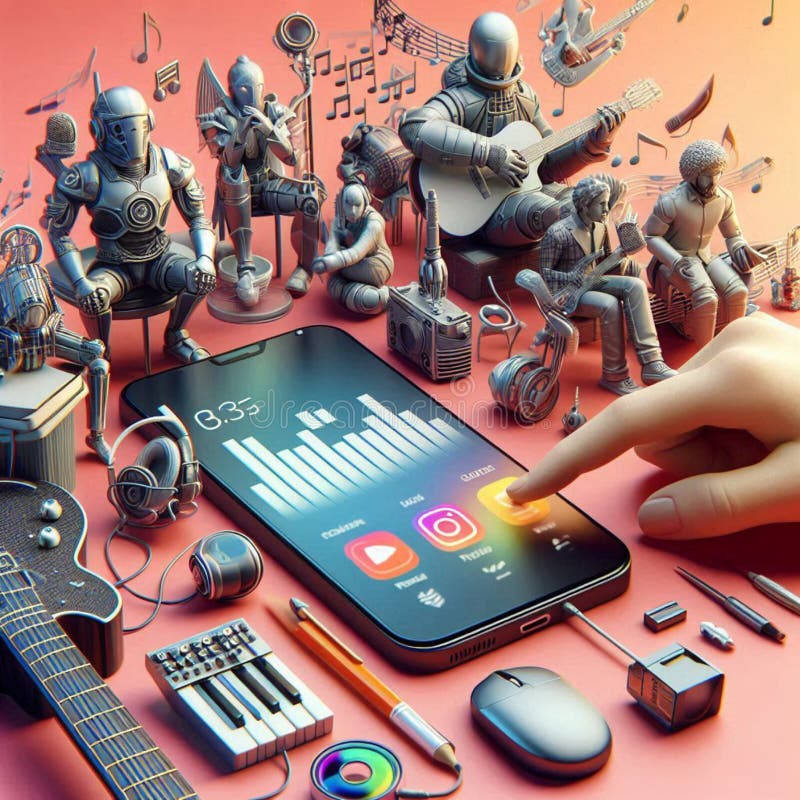 Basic Music Application on Smartphone Stock Illustration - Illustration of clothing, lego: 345380081