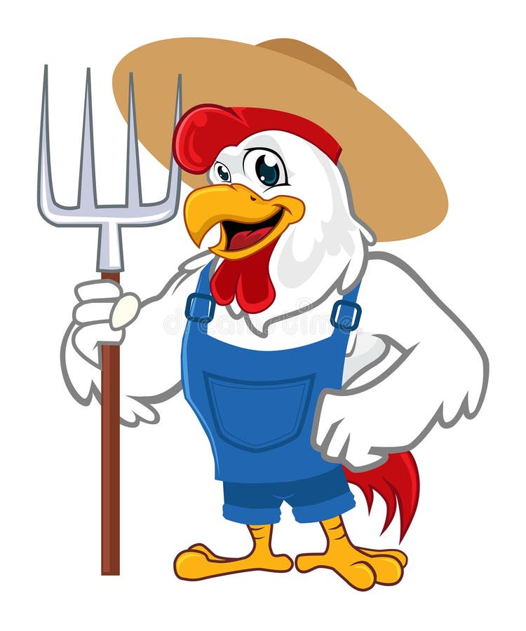 Chicken Fun Mascot Cartoon in Vector Stock Vector - Illustration of ...