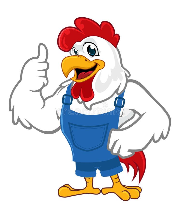 Chicken Fun Mascot Cartoon in Vector Stock Vector - Illustration of ...
