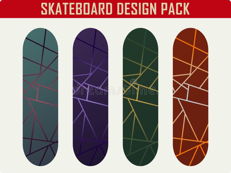 Skateboard design pack stock vector. Illustration of skateboard - 346020429