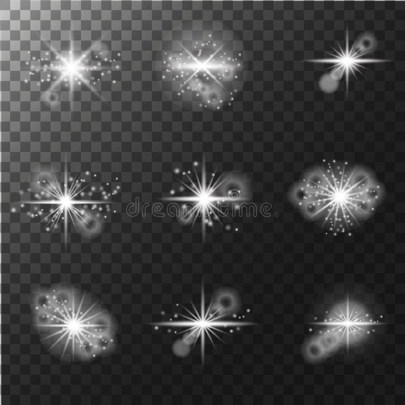 Glow Isolated White Light Effect Set, Abstract Special Effect Element ...