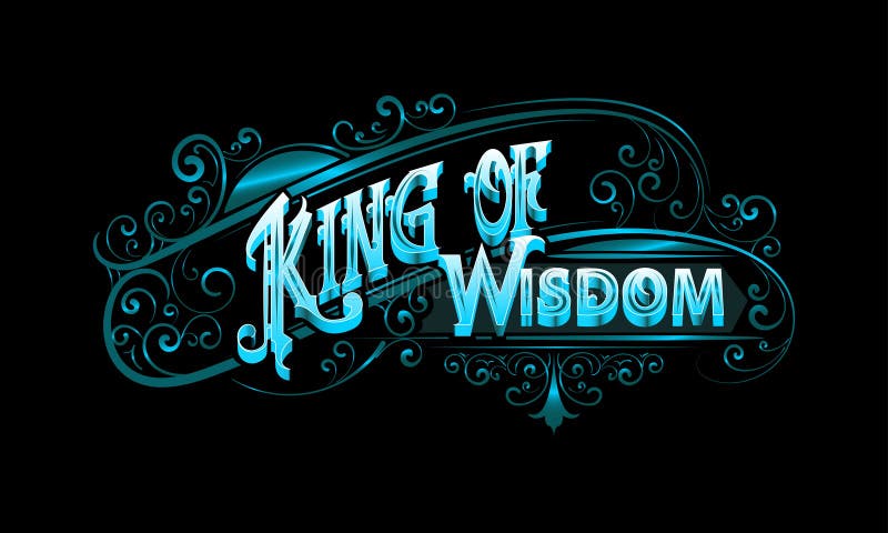 KING of WISDOM Lettering Custom Style Design Stock Vector ...