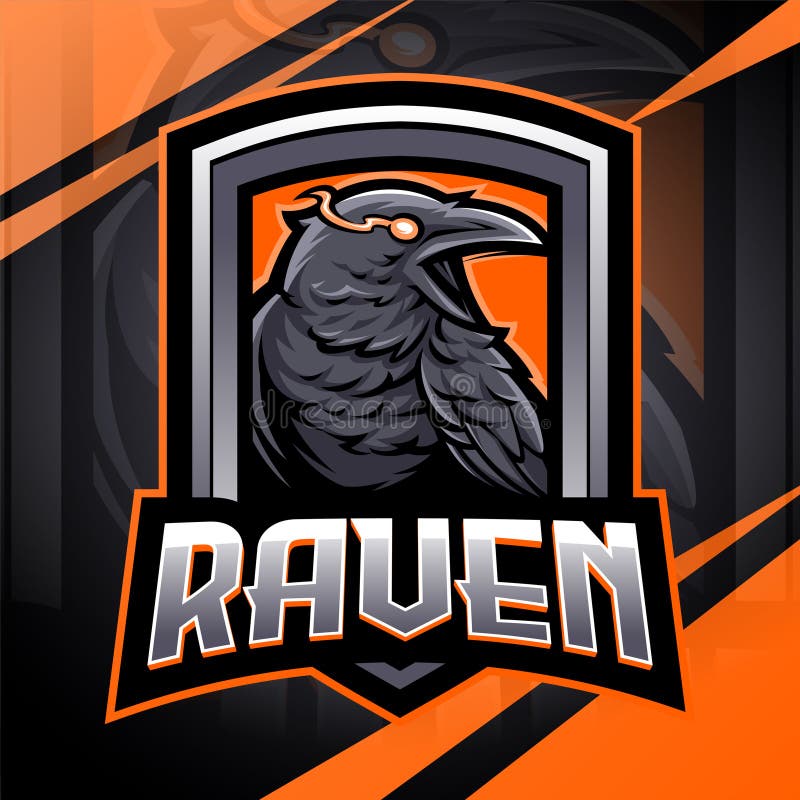 Raven Bird Esport Mascot Logo Design Stock Vector - Illustration of ...