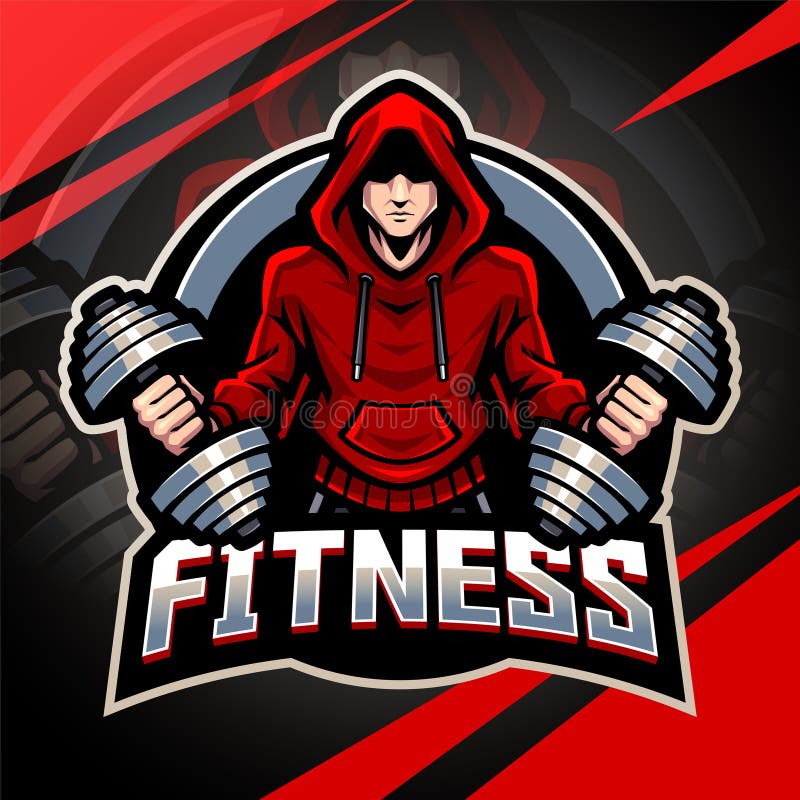 Fitness Guy Esport Mascot Logo Design Stock Vector - Illustration of ...
