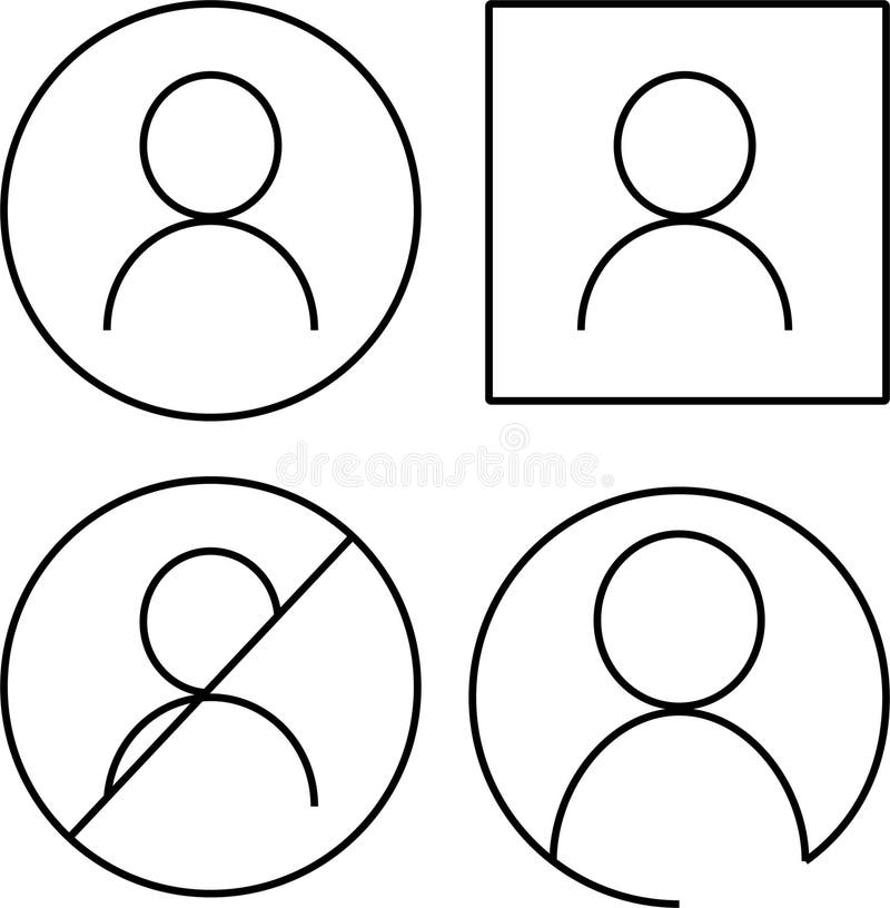 User Line Icon Set Collection Stock Illustration - Illustration of font ...