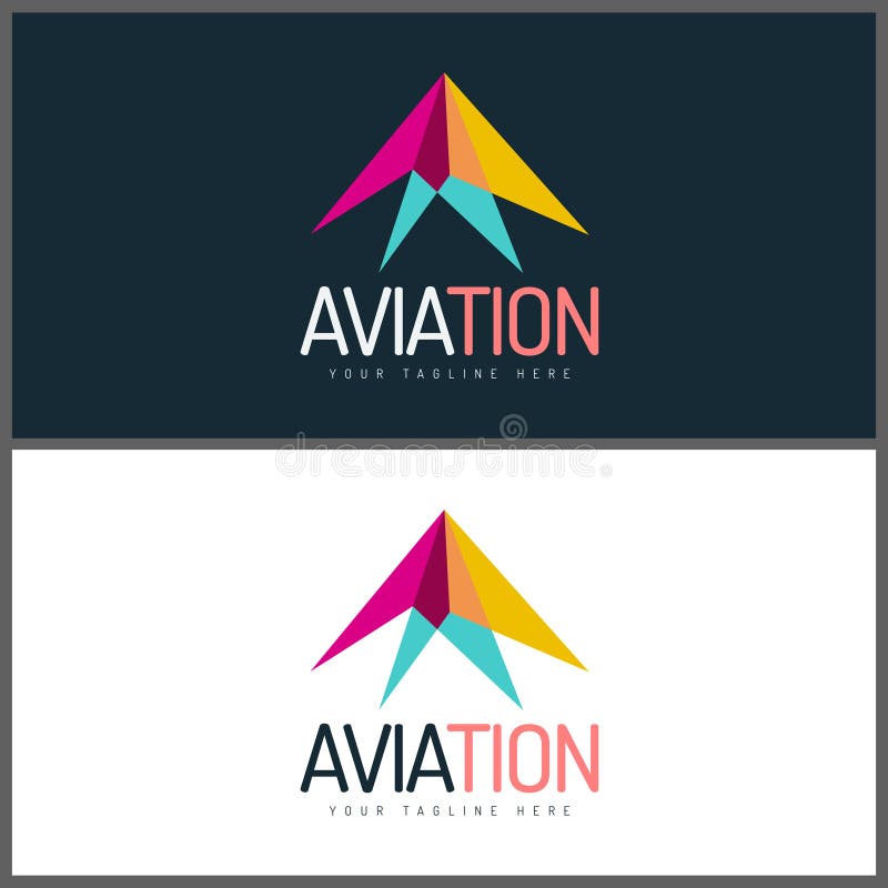 Aviation Shapes Triangle Plane Flight Logo Set Design Template Stock ...