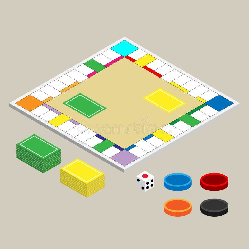 Monopoly Game Board 3D stock illustration. Illustration of gaming ...