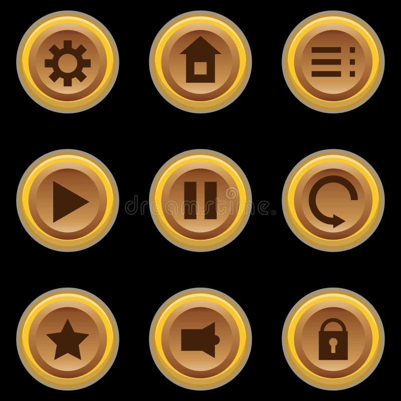 Round Button Game Pack stock vector. Illustration of button - 352273522