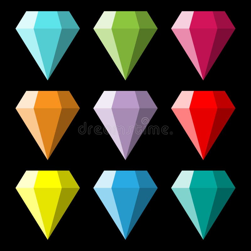 Diamond Game Element Collection Stock Vector - Illustration of computer ...