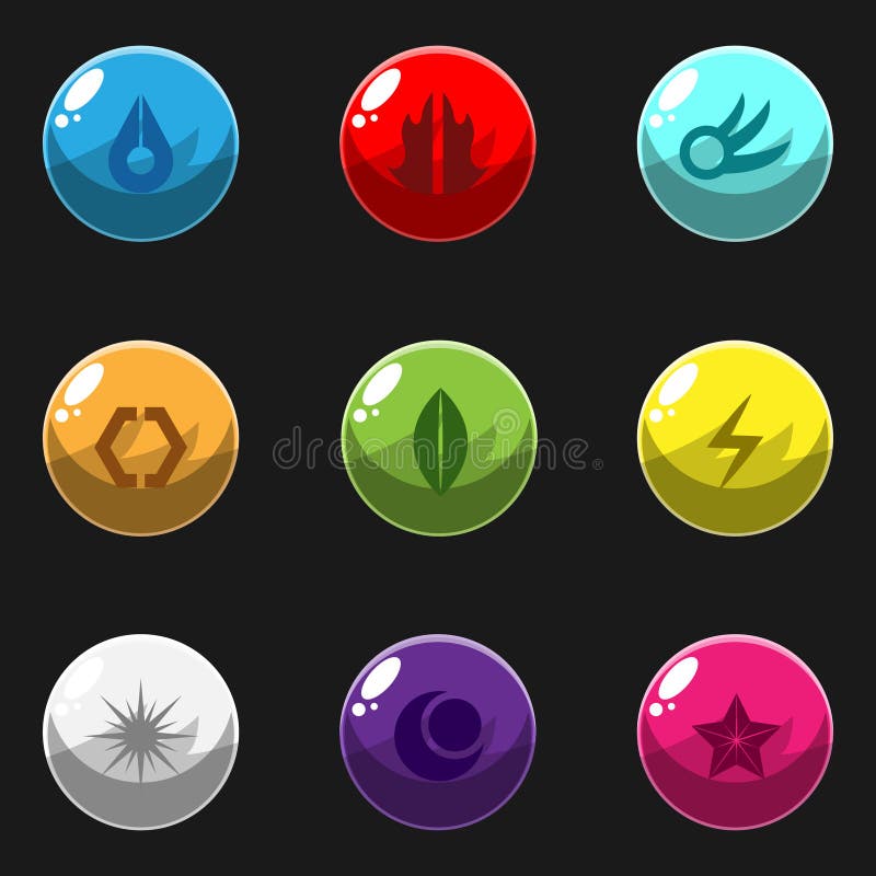 Energy Element Game Collection Stock Vector - Illustration of player ...