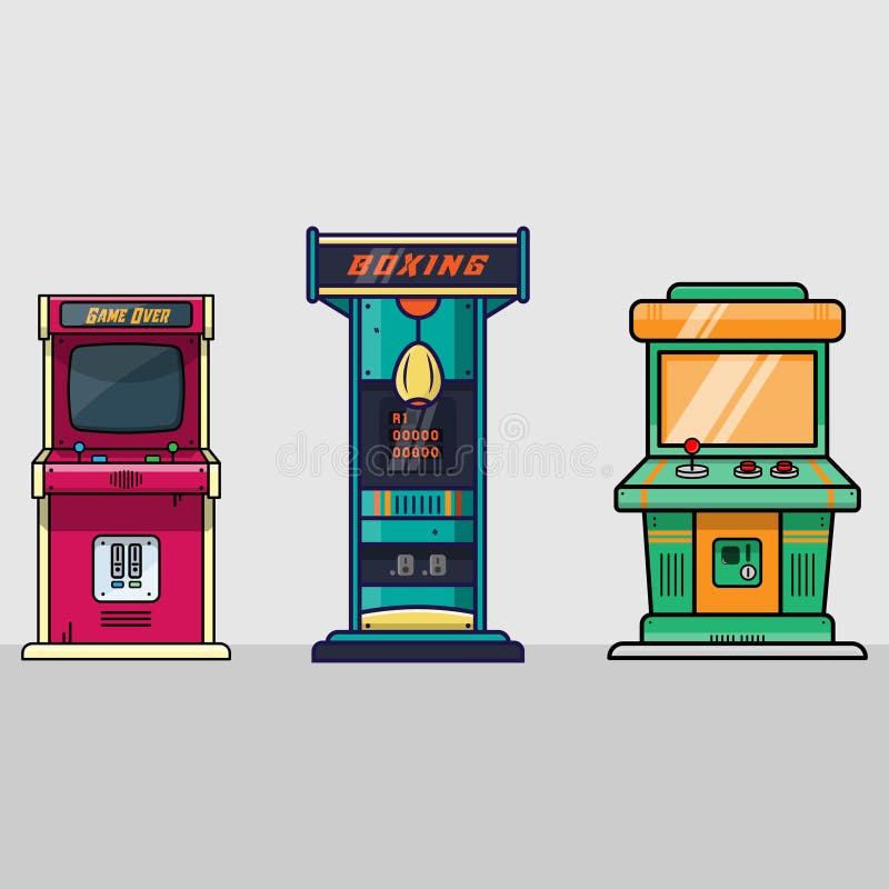 Arcade Machine Game Set stock vector. Illustration of illustrator ...