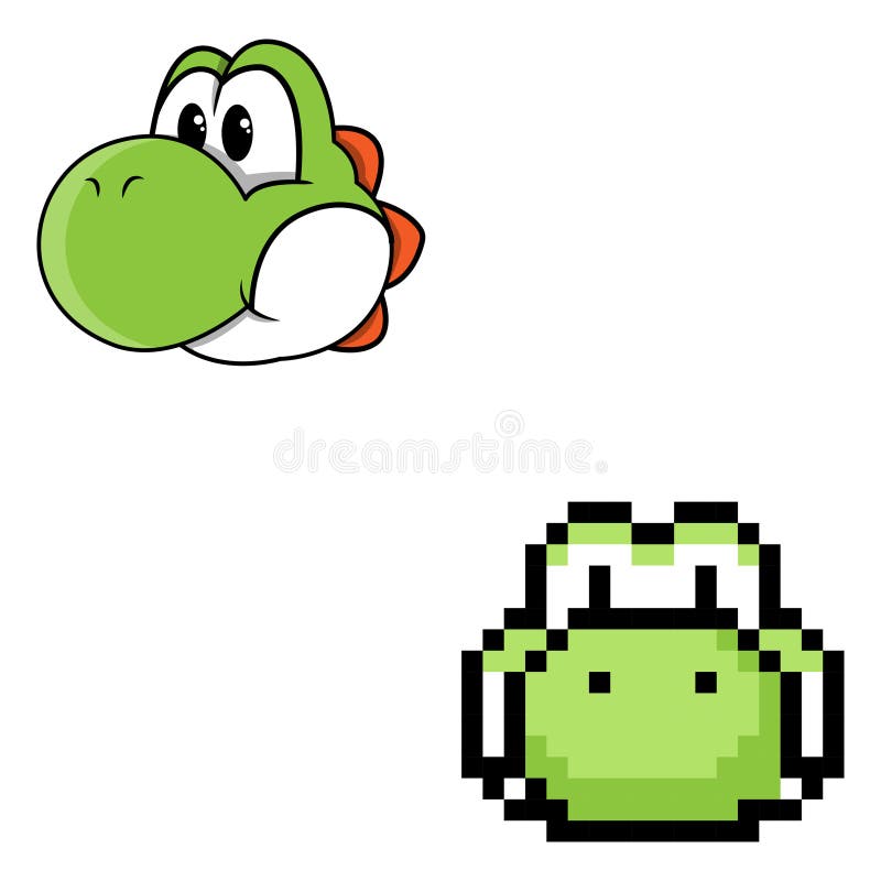 The Dino Yoshi Head Combination Game Item Pixel Stock Vector ...