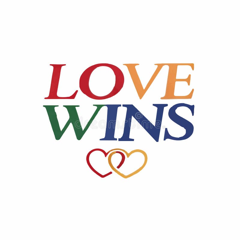 Love Wins Typography Design Stock Vector - Illustration of symbol ...