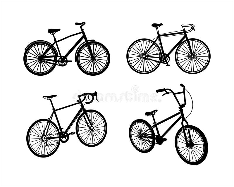 Simple Bicycle Silhouettes Stock Illustrations – 187 Simple Bicycle ...