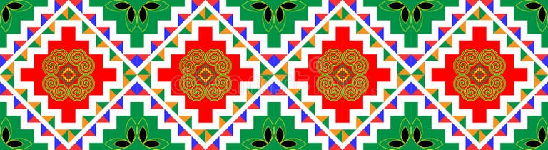 Hmong Ethnic Fabric Pattern Designed in the Style of White Hmong, Green ...